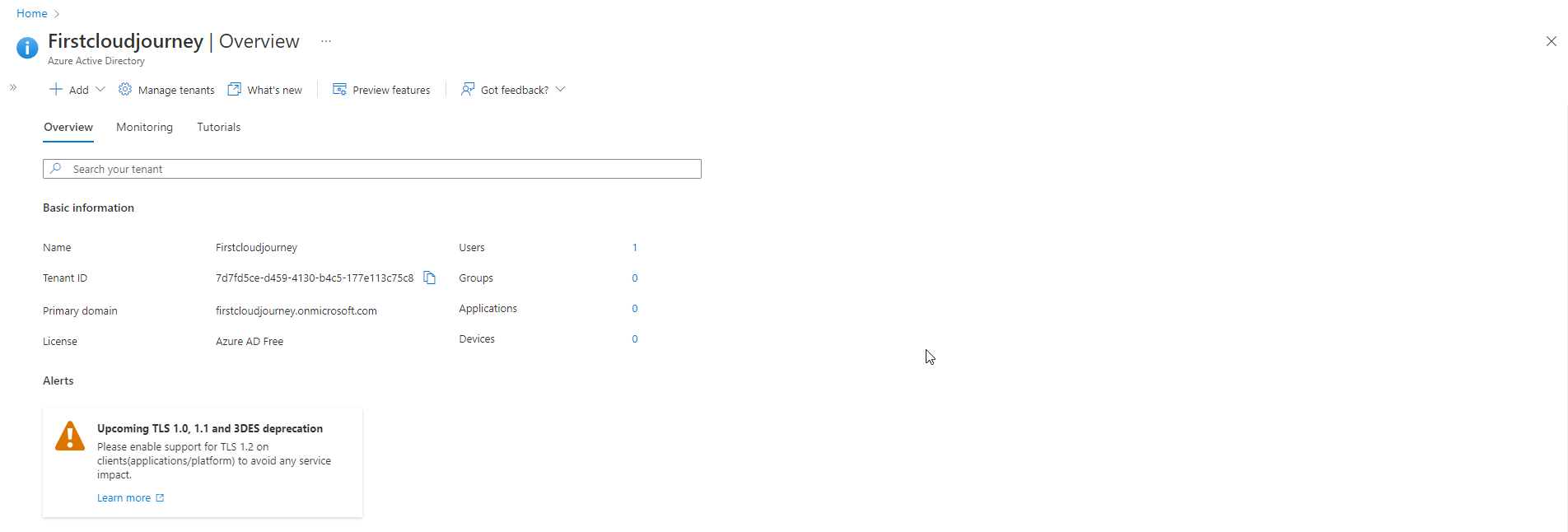 Initialize Azure Active Directory :: AWS IAM FEDERATION FROM MICROSOFT AZURE ACTIVE DIRECTORY